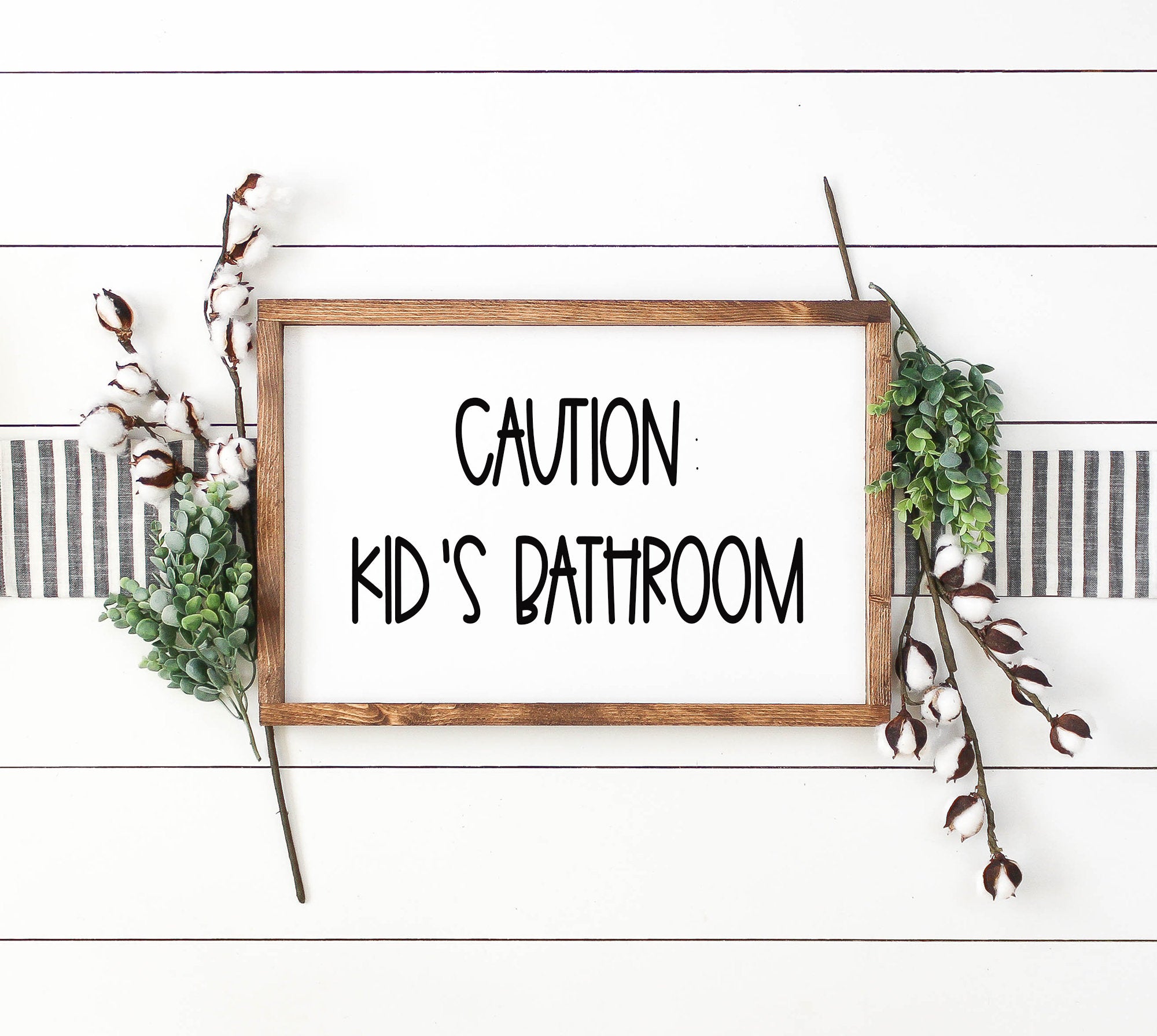 Caution Kids Bathroom Sign – Luxe Lumber Co.