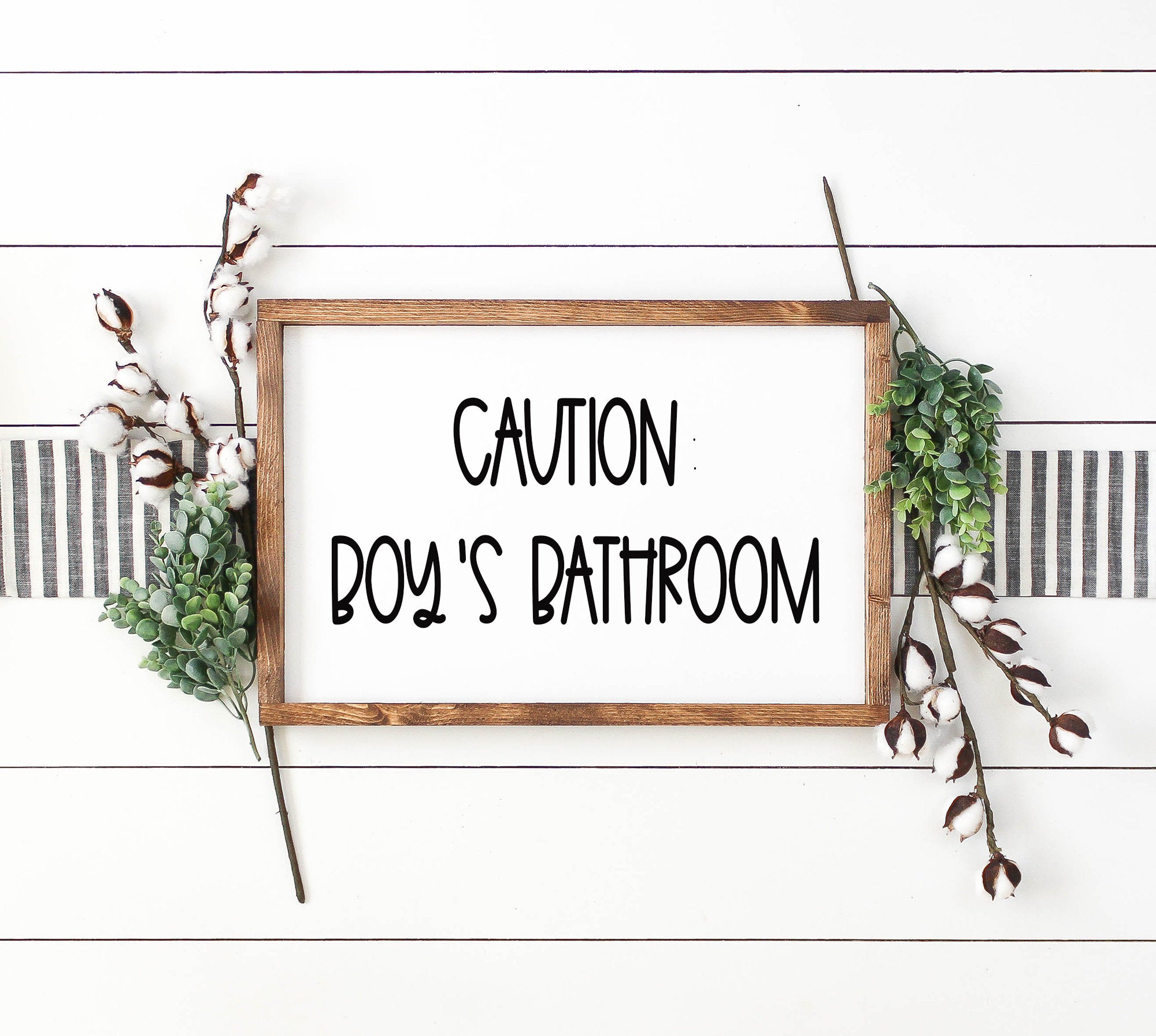 Caution Boys Bathroom Sign – Luxe Lumber Co.